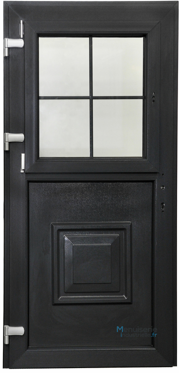 Porte d'entrée fermière PVC Gris 7016 Ht 205 x 90 cm | MI