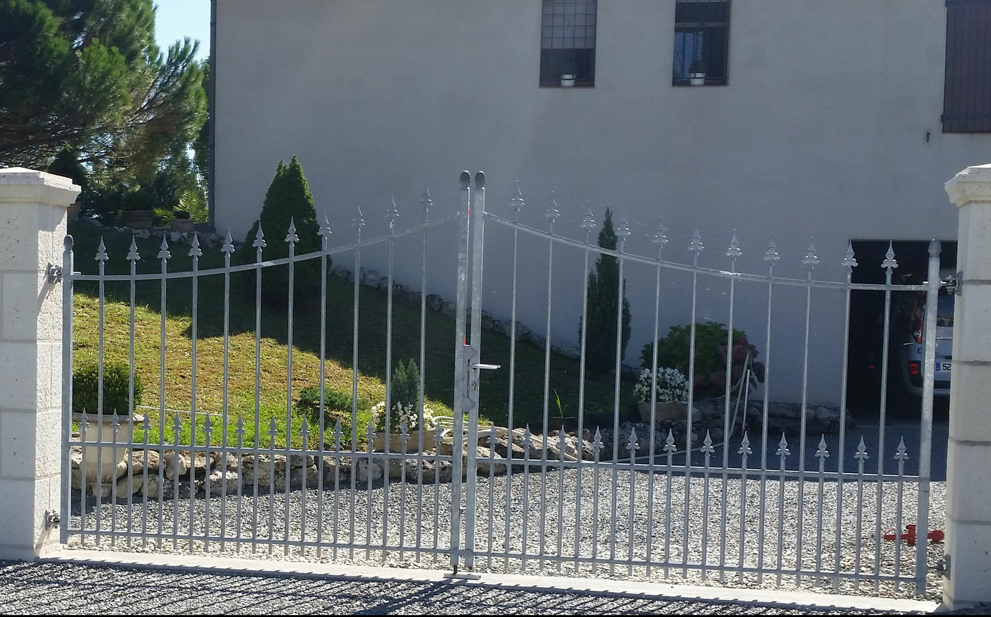 Portail fer galvanisé 2 battants "MARANELLO" Ht.150 x Lg.400cm