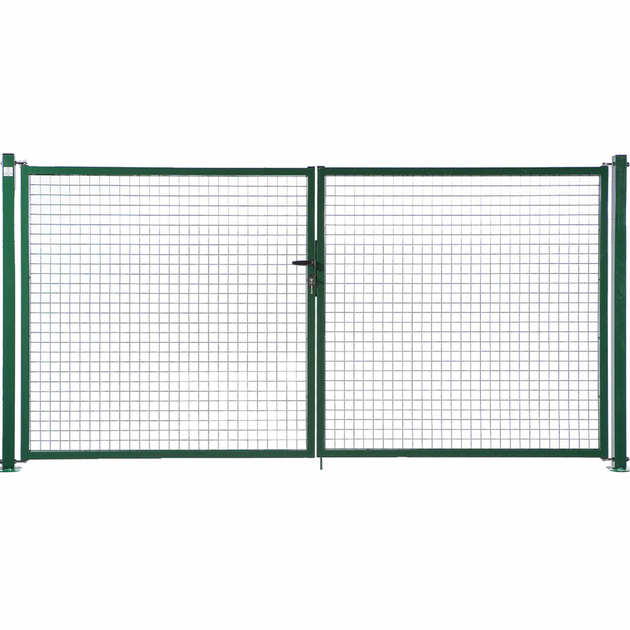 Portail de jardin grillagé avec poteaux à sceller – robuste