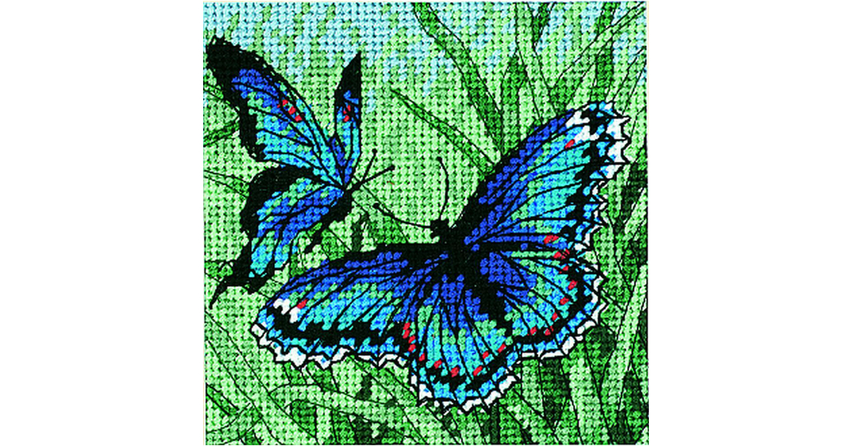 Duo de papillons 7183 - Canevas par Marque/Dimensions