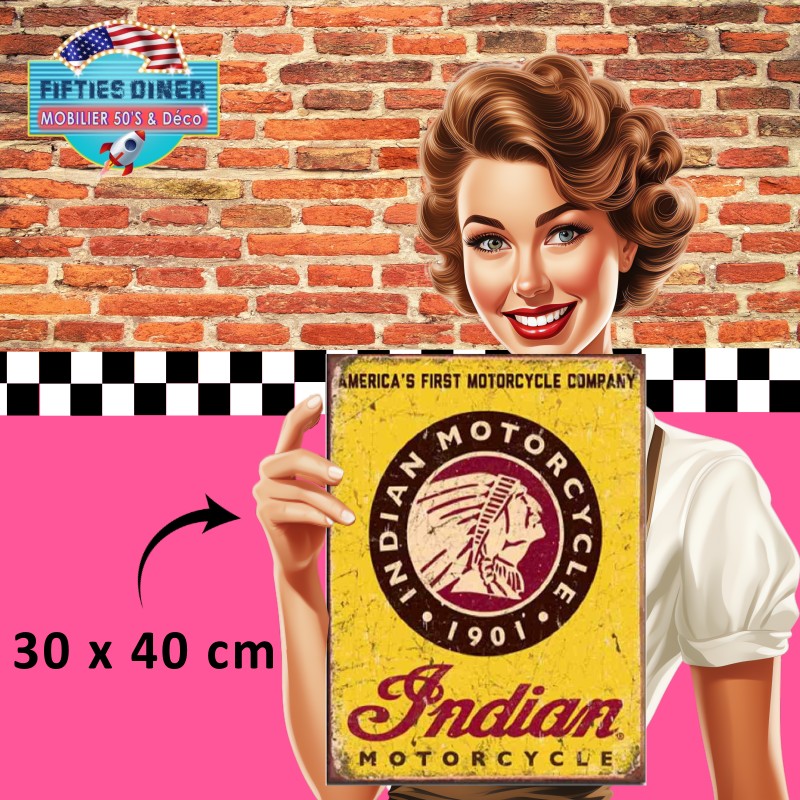 Plaque Indian motorcycles - La déco américaine/Plaque métal rétro