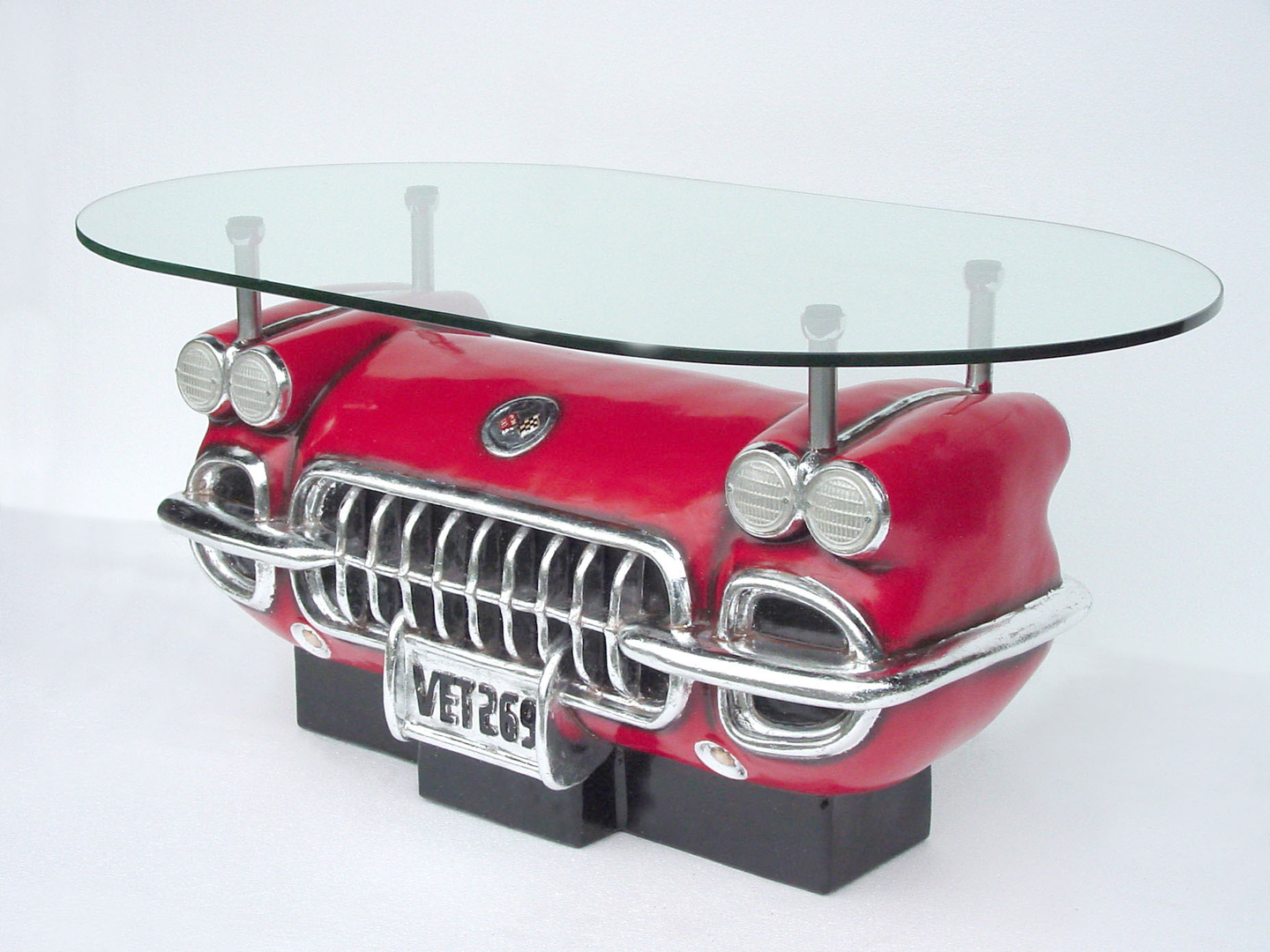 Table basse Calandre Chevrolet Corvette 1958 - rétro et chic