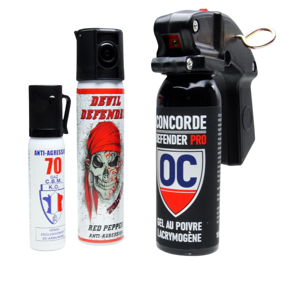 Bombe Lacrymogène Gel poivre & Gaz CS 100% légal | Livraison 48h