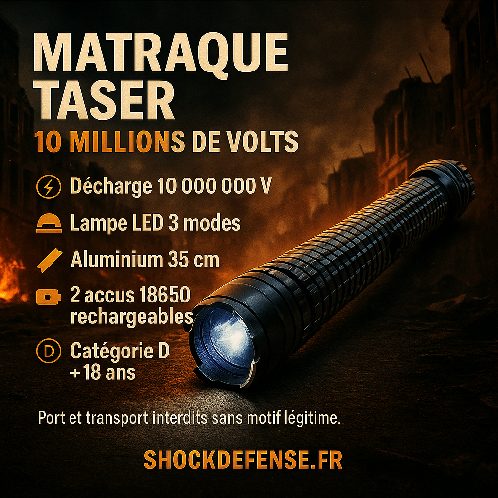 Matraque électrique taser Titan Puissante | Livraison 48H