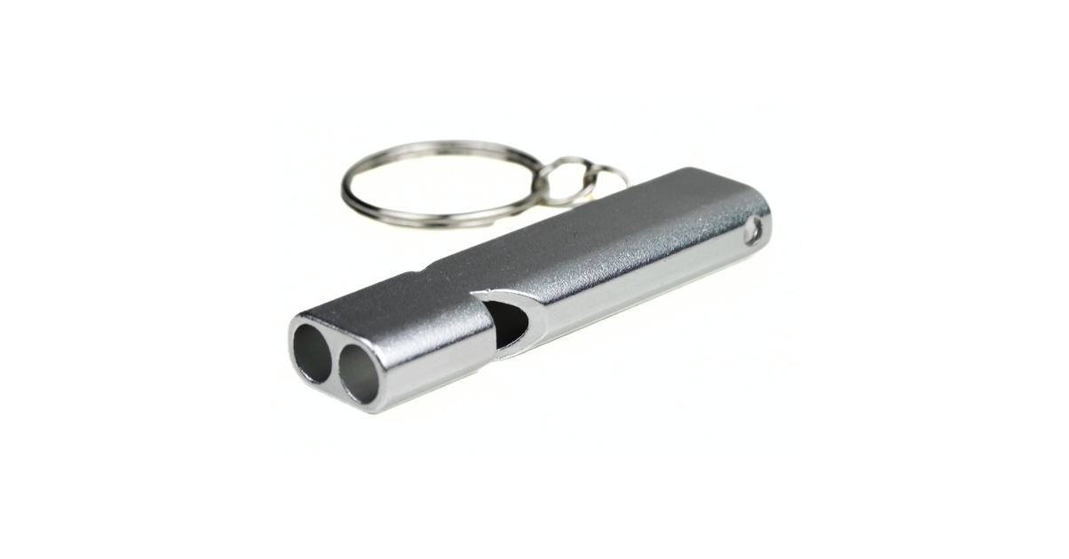 Sifflet de défense anti-agression puissant gris - Simple Efficace