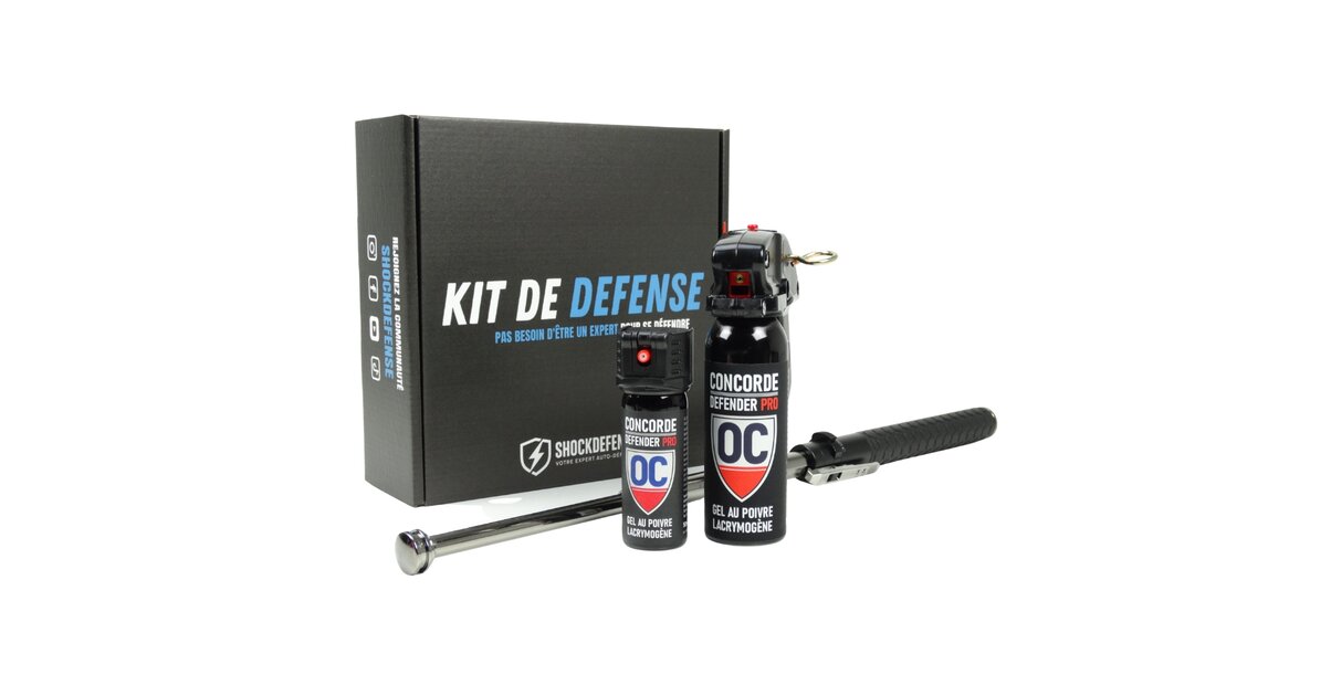 Kit de Défense Expert : Bombes Poivre 100/50 ml + Matraque