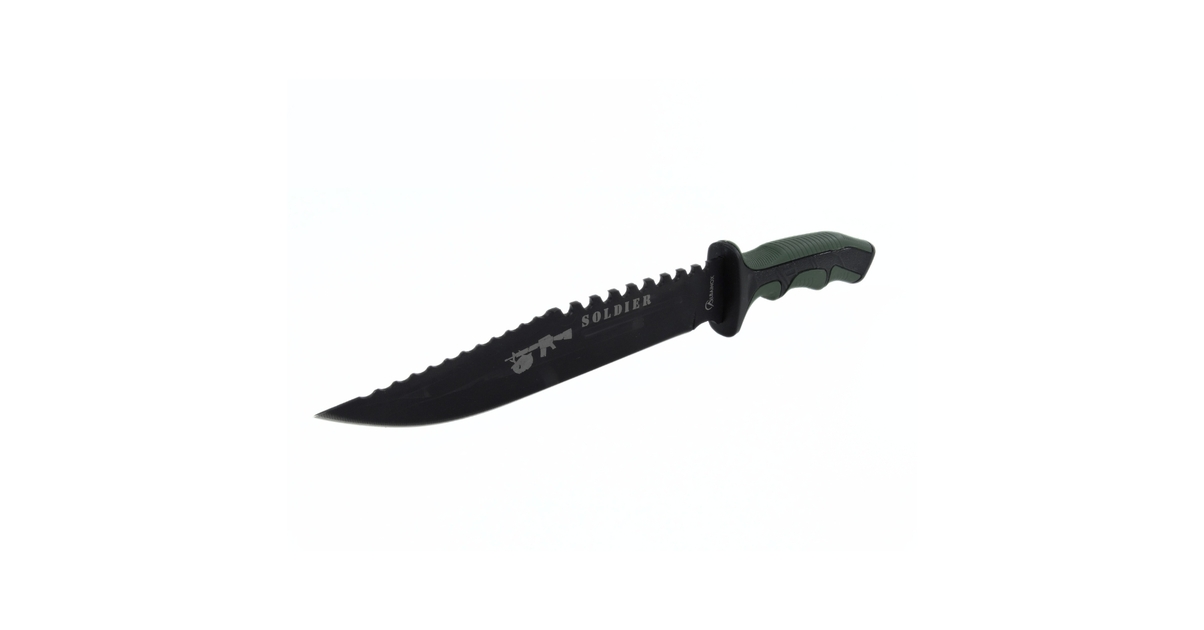 Poignard tactique Soldier lame scie 19 cm - Couteau de combat