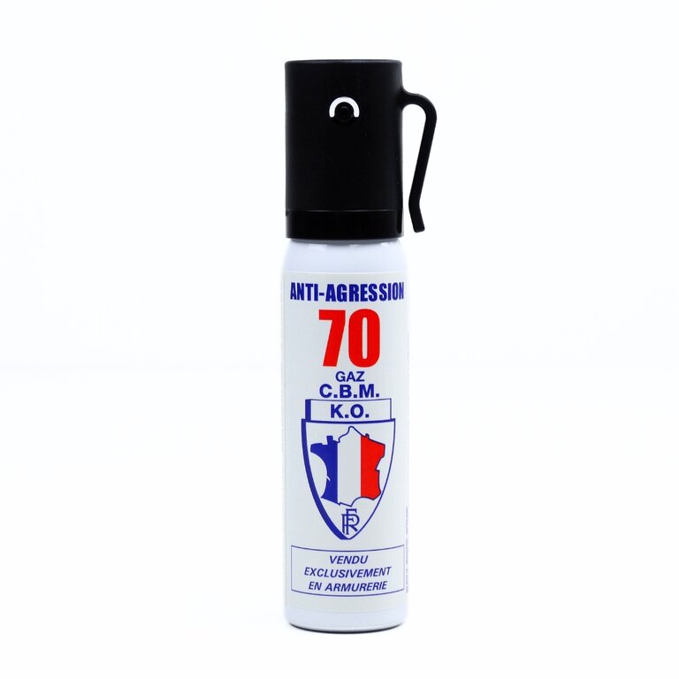 Bombe lacrymogène gaz CS 25 ml - Spray de défense de poche