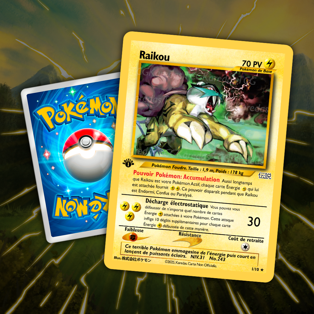 #243 - Raikou - Carte Pokémon Personnalisée