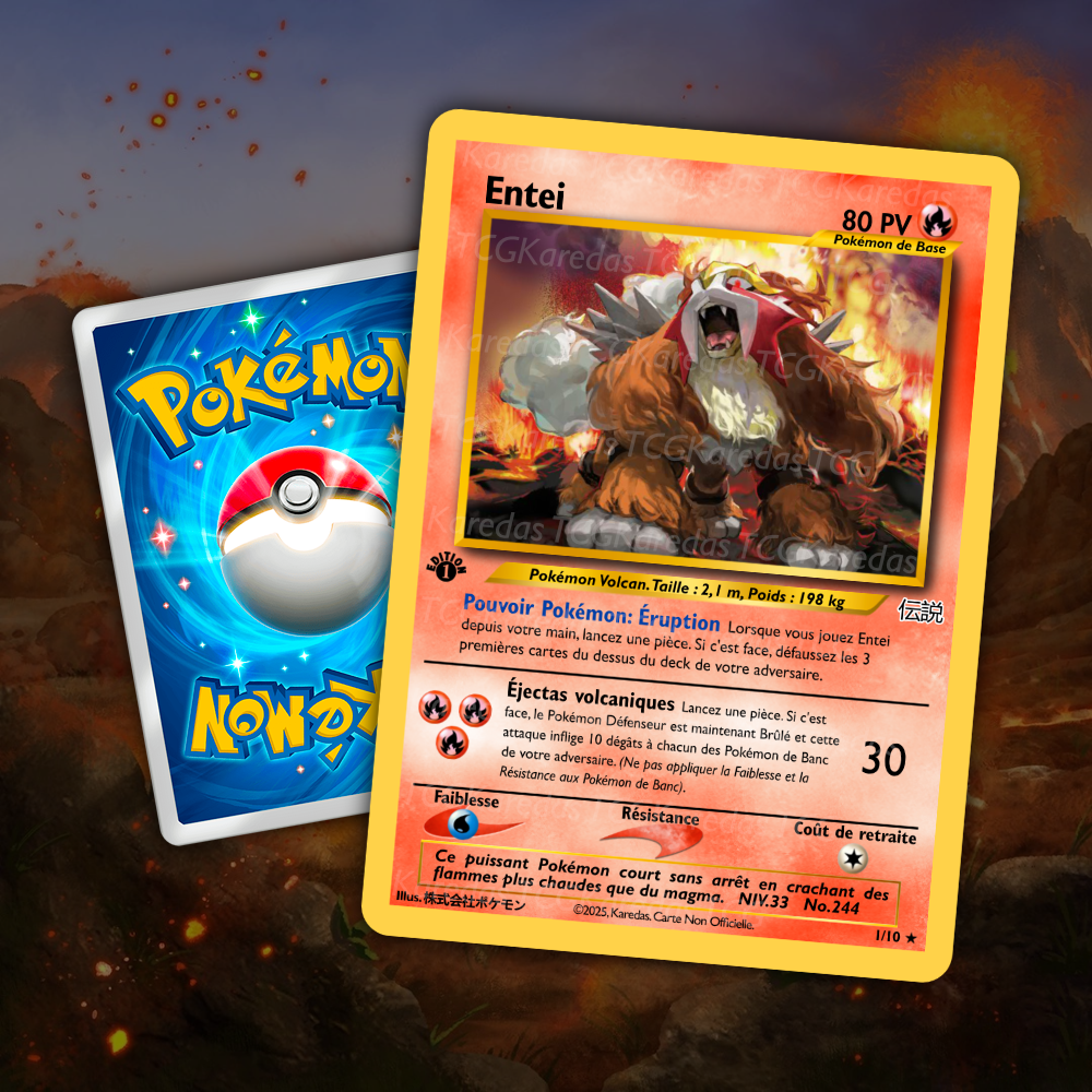 #244 - Entei - Carte Pokémon Personnalisée