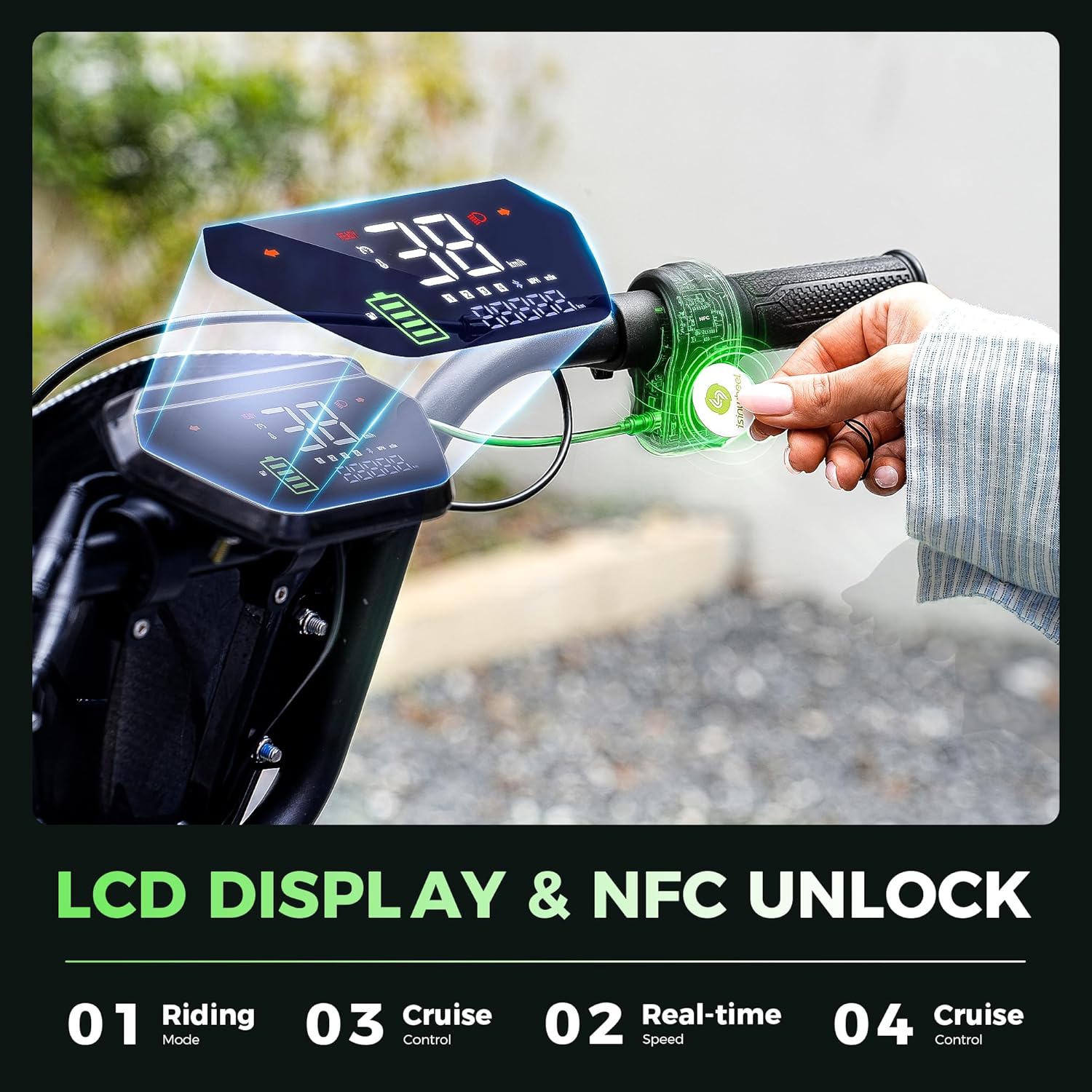 isinwheel H7Pro Electric Scooter Adults, 38 MPH Top Speed & 43 Miles ...