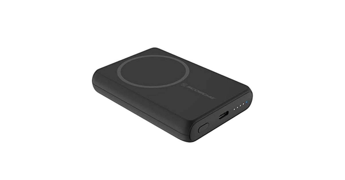 Scosche PBQ5MS GoBat Fast Wireless Charging Power Bank, 5,000 mAh ...