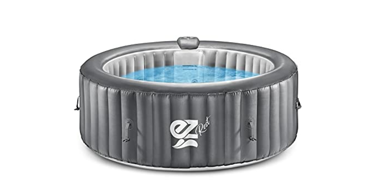 SereneLife Outdoor Portable Hot Tub - 71" x 25'' 4-Person Round ...