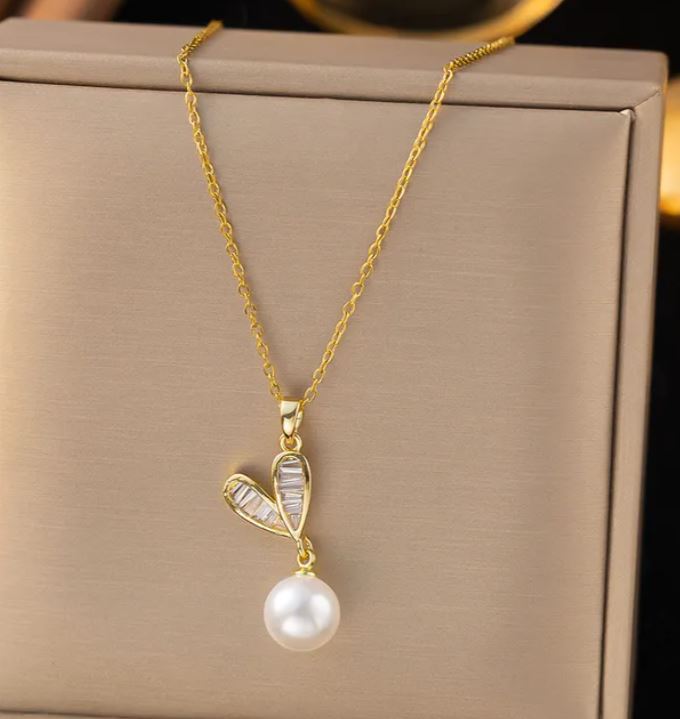 Collier Perle de Cœur - Colliers - kouler-acier