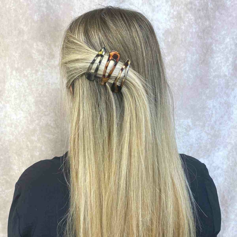 2 Barrettes à cheveux clic-clac translucides 5,5 cm - Barrettes Cheveux ...