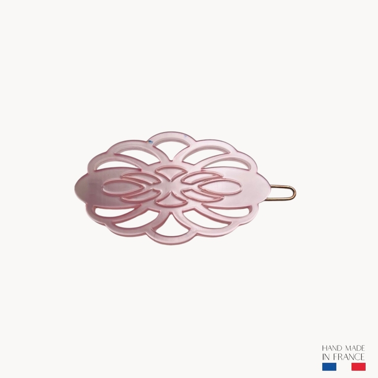 Petite Barrette Louise Rose pâle ou Violette - Made in France