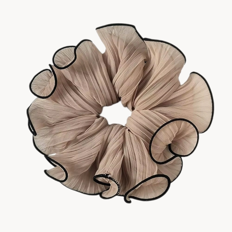 Gros chouchou cheveux en mousseline plissée