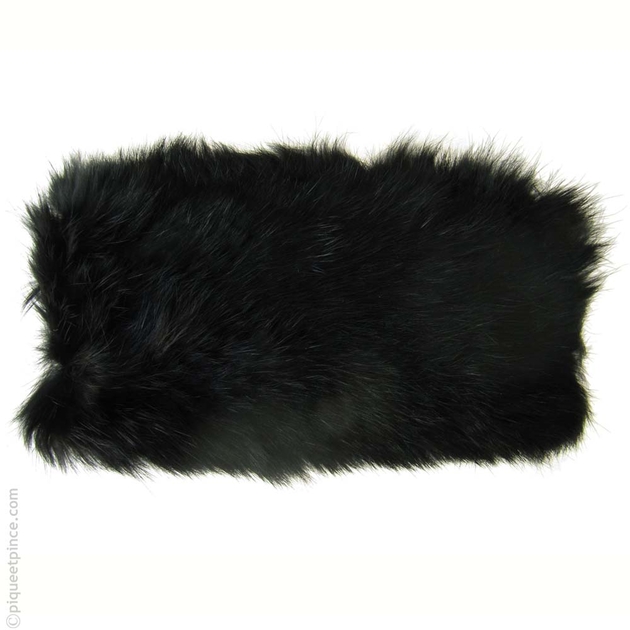 Bandeau fourrure cheveux - lapin noir