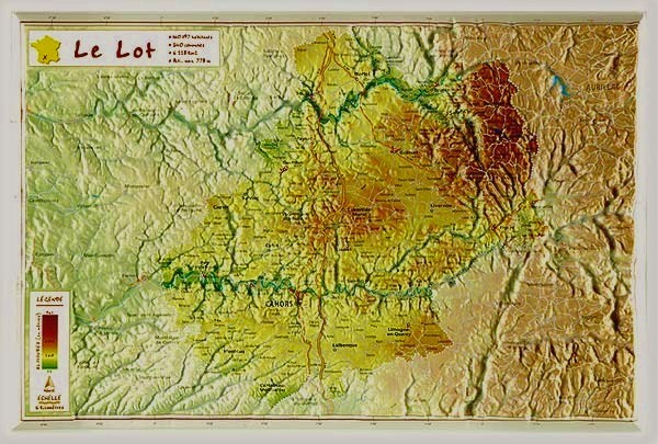 Carte en relief du Lot - GeoRelief