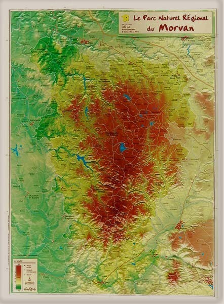 Carte en relief du Morvan - GeoRelief