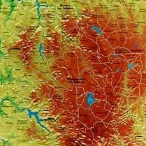 Carte en relief du Morvan - GeoRelief