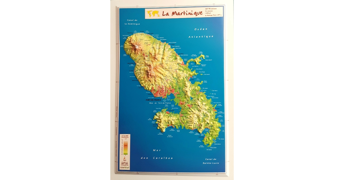 Découvrez la carte en relief de la Martinique et d'autres départements ...