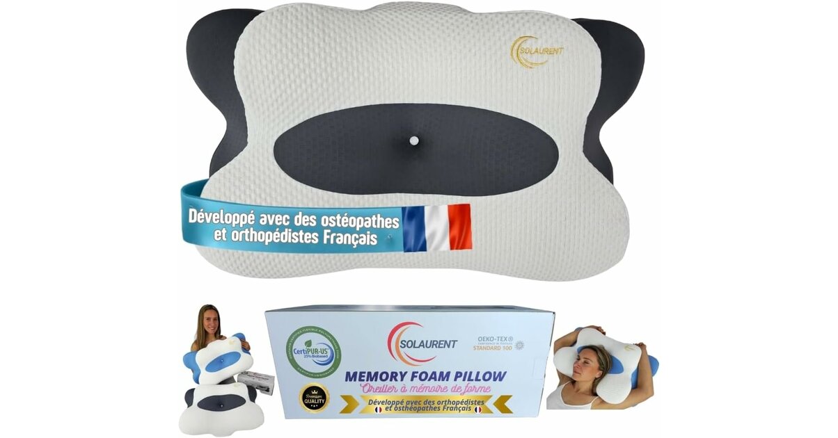 Oreiller ergonomique cervical mémoire forme ergonomique