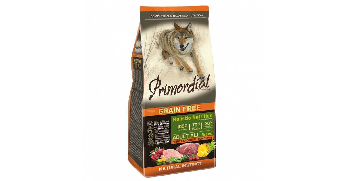 Croquettes Primordial Cerf & Dinde | Sans céréales chien