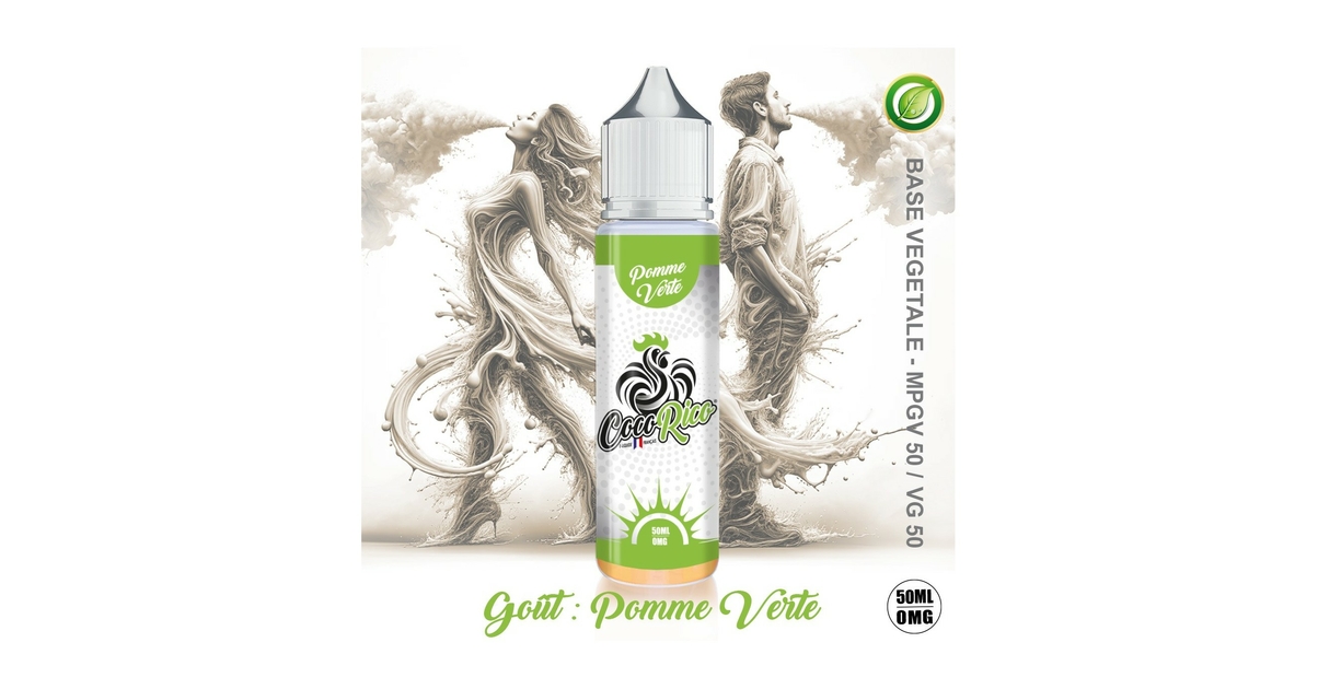 Cocorico Pomme verte 50ml - E-liquide/Fruités - LA BOUTIQUE DU VAPOTHICAIRE