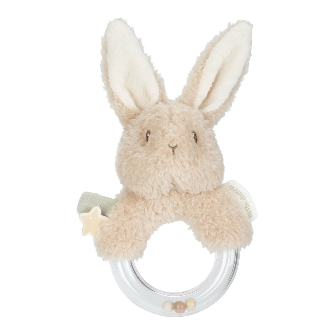 Hochet Beige pour Bébé - Éveil Sensoriel et Sécurisé