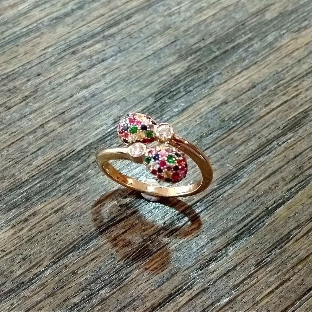 FABERGÉ EMOTION MULTI-COLOURED CROSSOVER RING - FABERGÉ/RINGS - Georgia-H