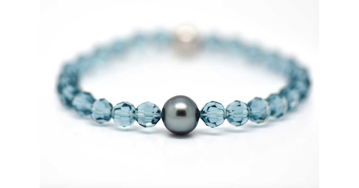 Pulsera Manathan perlas de Swarovski de 6 mm y 1 perla de Tahití ...