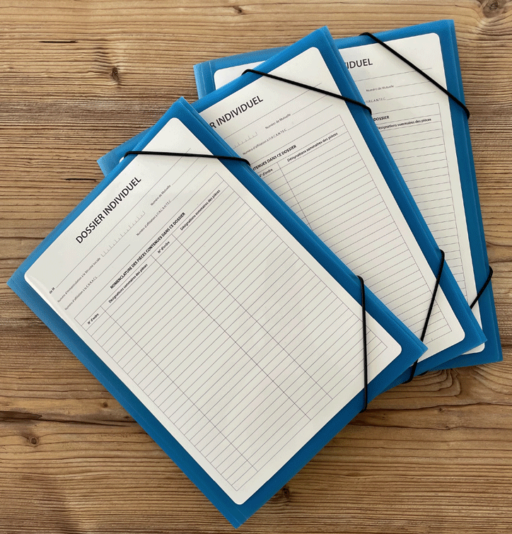 Kit dossier individuel - Bleu - Formulaires et registres