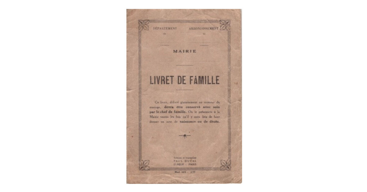 Le livret de famille - collectivites-equipements