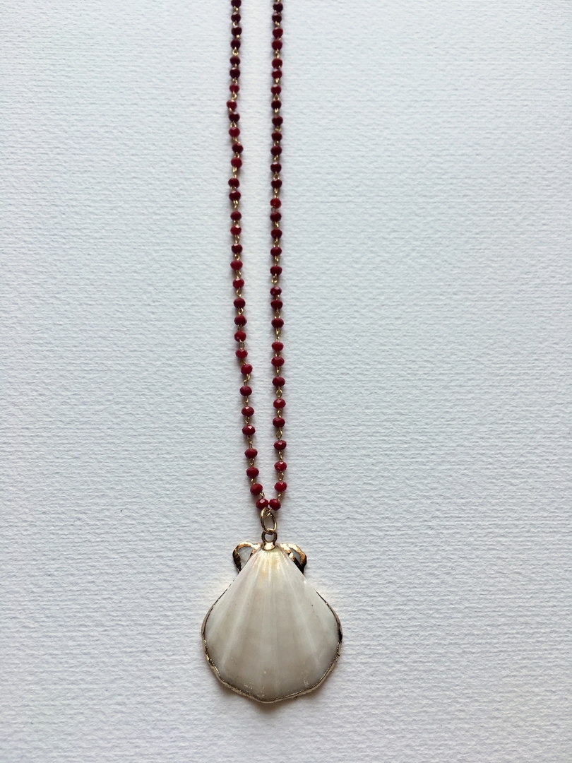 Sautoir shell red - Accessoires créateurs/Bijoux