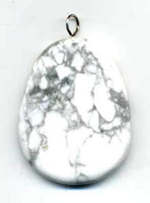 Howlite Pendentif pierre plate