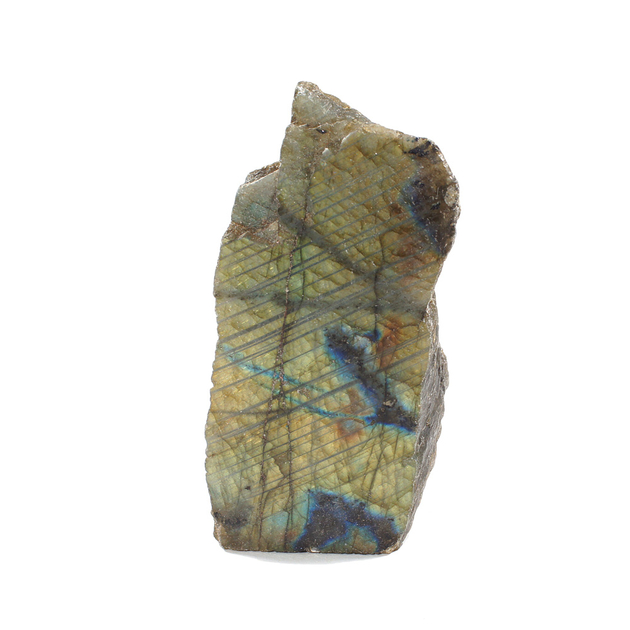 Pièce unique Labradorite 1 face polie en bloc brut forme libre à poser ...