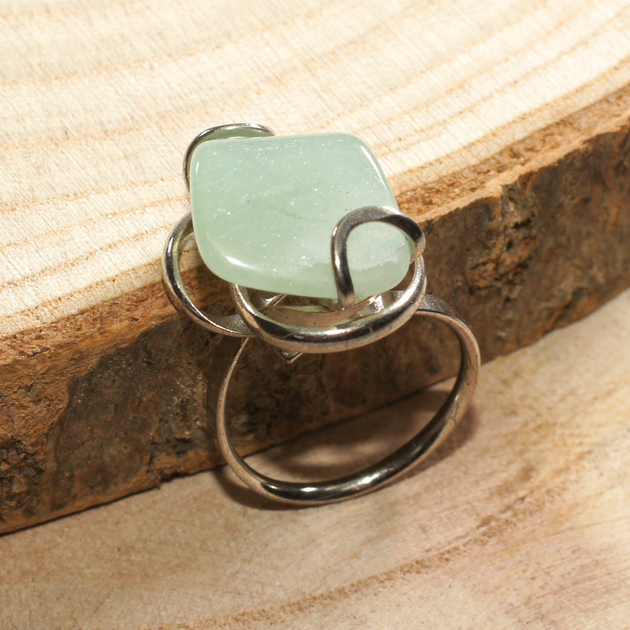 Bague Aventurine verte Saturne - BAGUES/Bagues en Métal - Corps et Ames