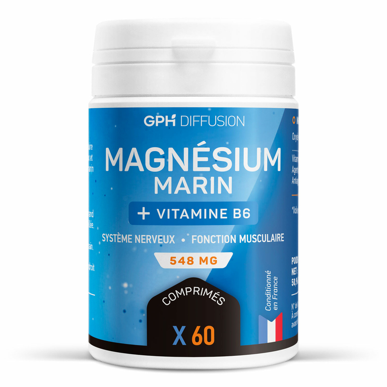 Magnésium Marin + Vitamine B6 548 mg 60 comprimés - - Bioviela