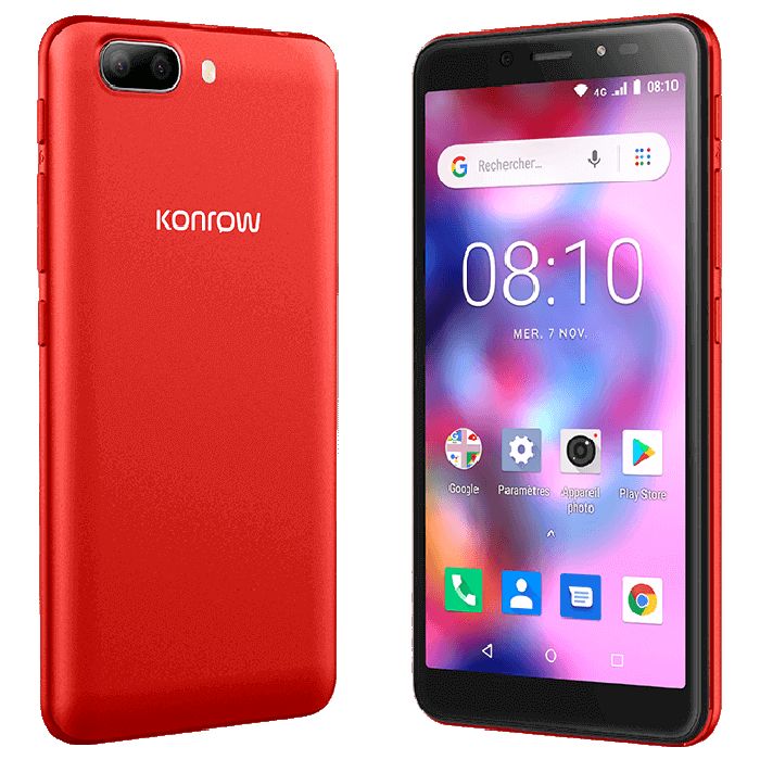 Smartphone KONROW Easy55 5,34" 4G Rouge - infinytech-reunion