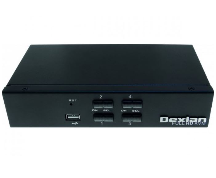 Switch KVM DEXLAN 4 Ports HDMI 4K USB Audio - infinytech-reunion