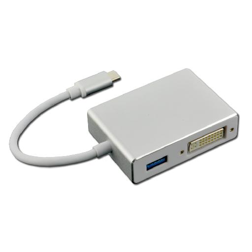 Convertisseur MCL USB-C Mâle vers HDMI DVI VGA USB 3.0 - infinytech-reunion