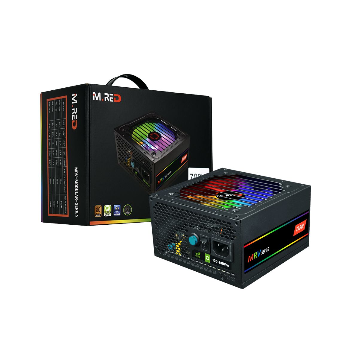 Alimentation ATX Semi-Modulaire M.RED 700W 80+ Bronze RGB - infinytech ...