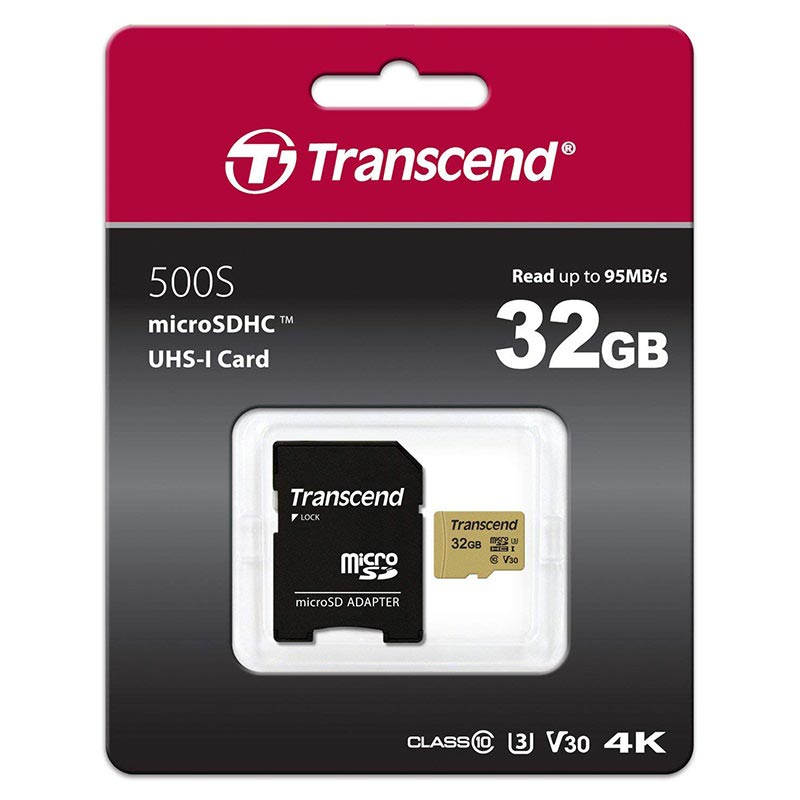 Micro SDHC TRANSCEND 500S 32 Go V30 Classe 10 - infinytech-reunion