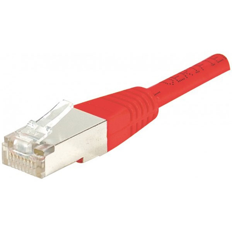 Câble réseau RJ45 FTP CAT.6 Blindé 50m Rouge - infinytech-reunion