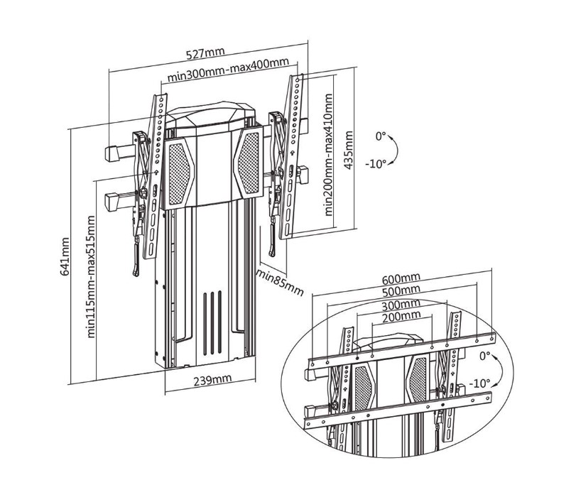 Support TV vertical NEDIS TVWM5630BK 37 à 60" - infinytech-reunion