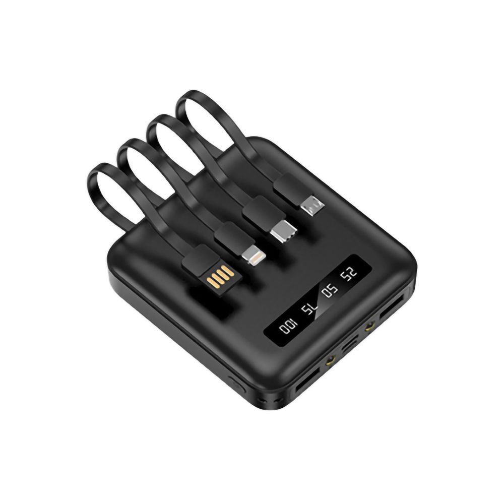 Powerbank AKASHI 10000 mAh Multi-câbles Noire - infinytech-reunion