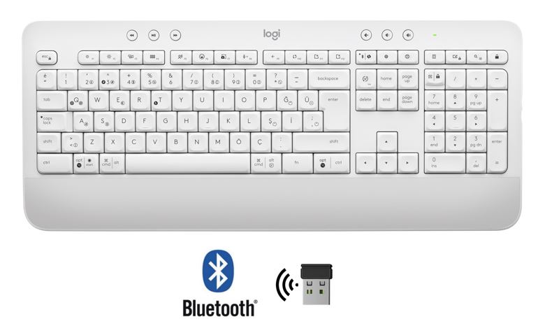 Clavier LOGITECH Signature K650 Sans Fil Bluetooth Blanc - infinytech ...