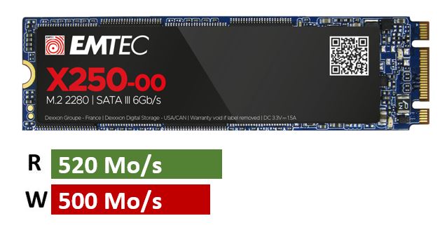 SSD M.2 EMTEC X250 Power Plus 250 Go - infinytech-reunion