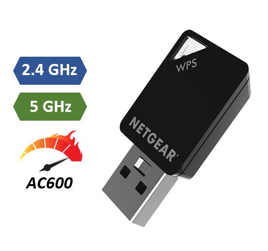 Clé USB Wi-Fi NETGEAR A6100 AC600 Bi-bande - infinytech-reunion